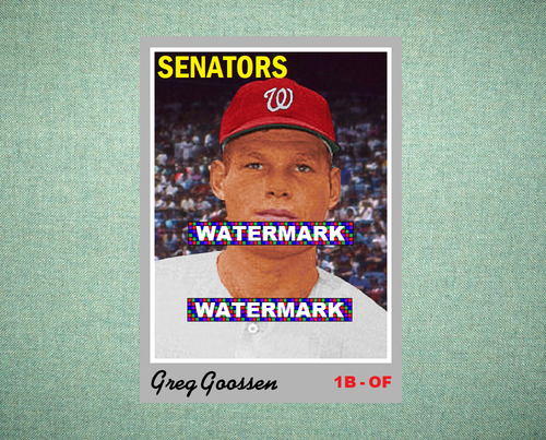 Greg Goossen Washington Senators 1970 Style Custom Baseball Art Card | eBay