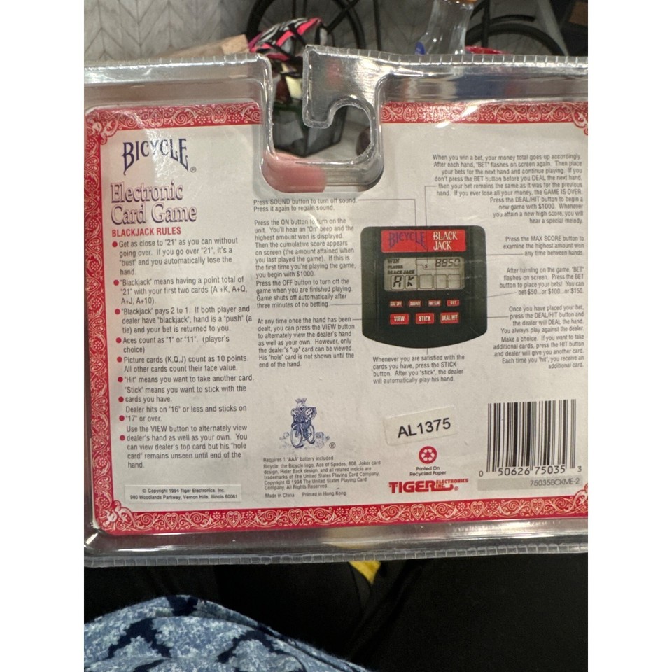 1994 Bicycle Electronic Casino Slots Handheld Game Tiger 75-037 ...