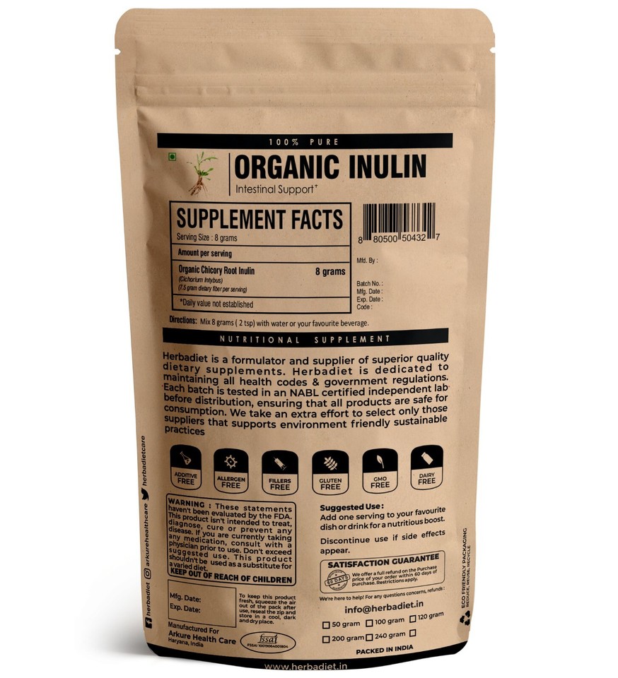 Organic Inulin Powder Prebiotic Fiber Promotes Gut Health Intestinal ...