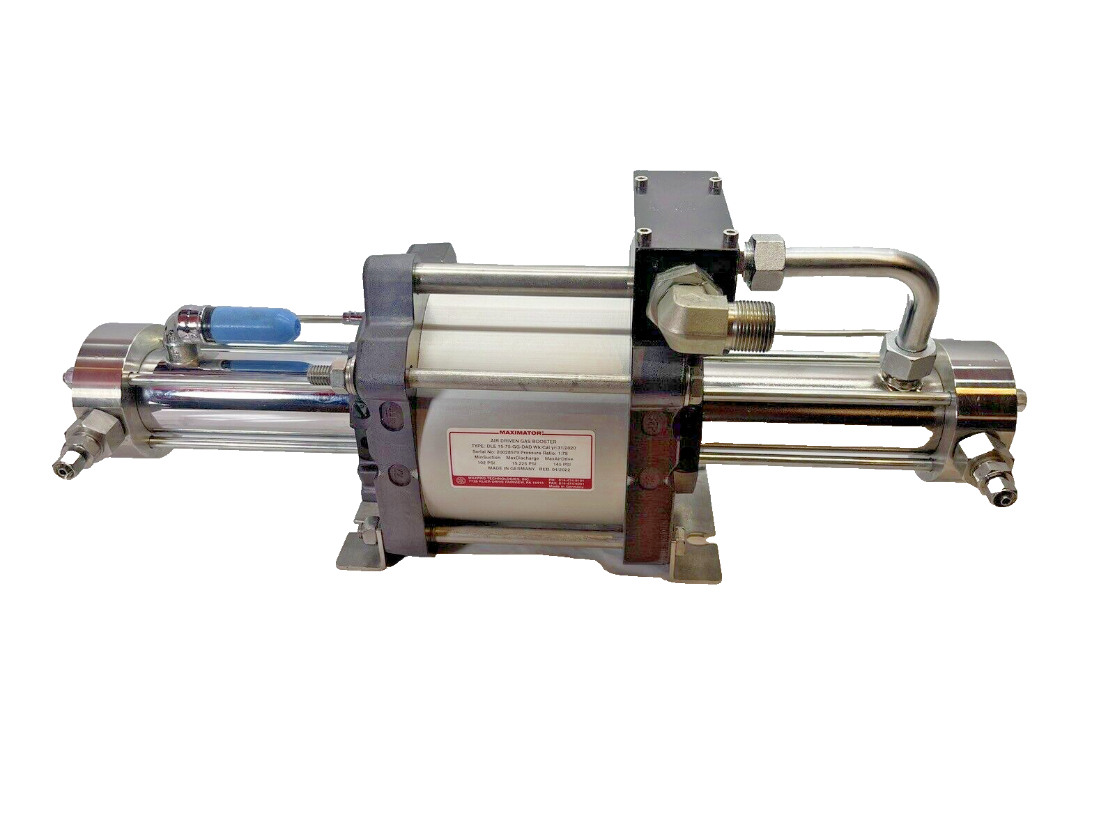 Maxpro Technologies Maximator DLE 15-75-GG-DAD Air Driven Gas Booster 1 ...