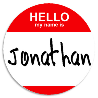 Hello My Name Is Jonathan - Circle Sticker Decal 3 Inch - Customizable ...