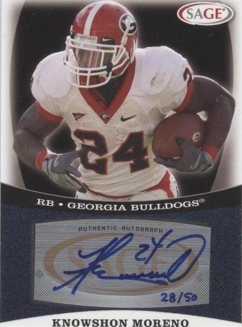 2009 SAGE - Autographs Knowshon Moreno #A37 Platinum /50 (AU, RC) for ...