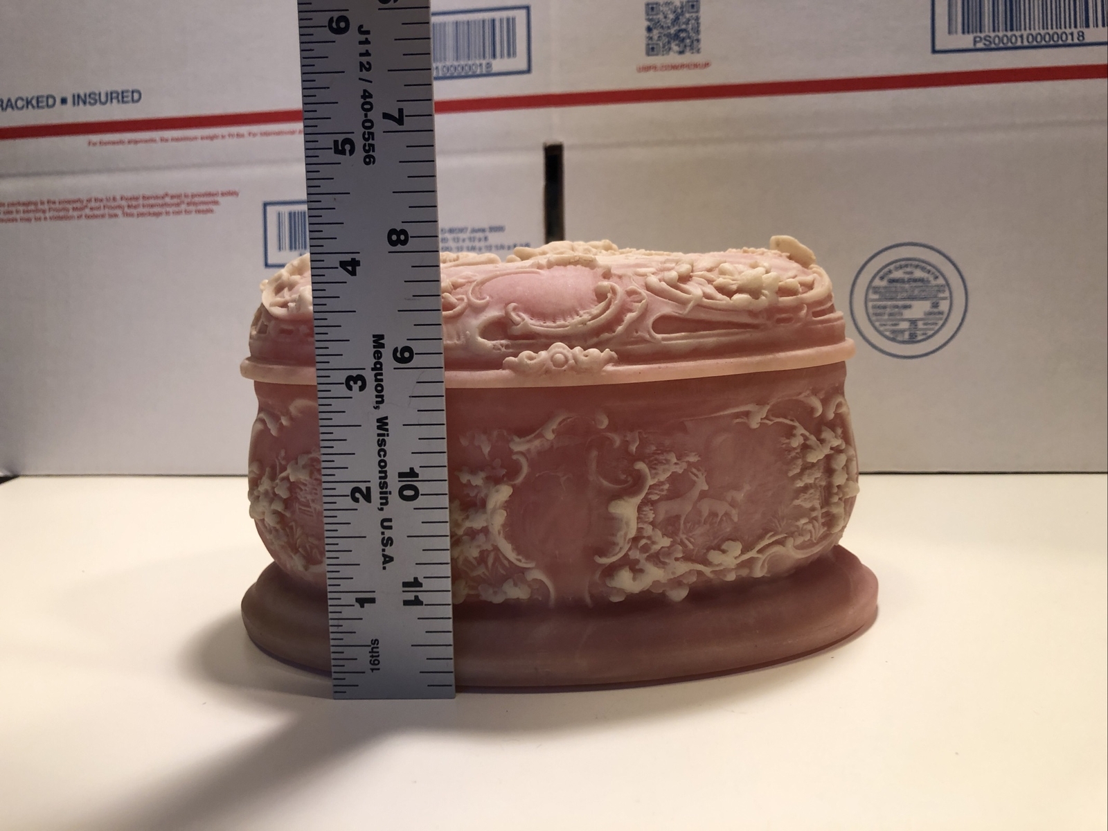 Vintage Genuine INCOLAY STONE TRINKET JEWELRY BOX-USA | eBay