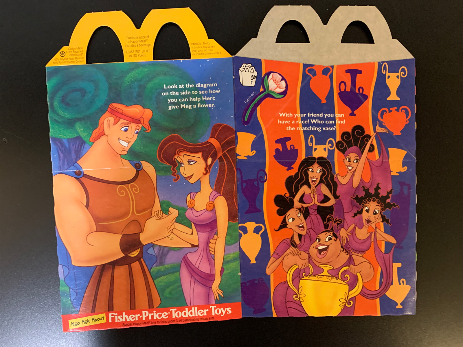 Mcdonalds 1998 New & Unused Disney Hercules Happy Meal Boxes -Set of 2 ...