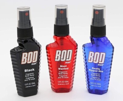 3 Pack- BOD Man Body Spray, 1.8 oz : Really Ripped Abs, Black & Most ...