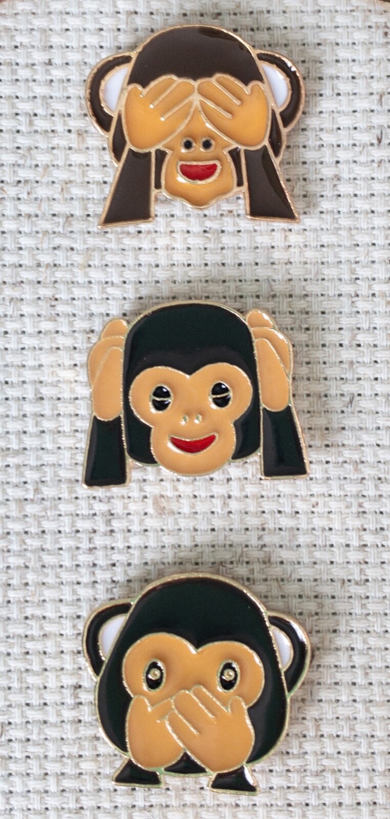 Monkeys Enamel Needle Minders, Fridge Magnets, Magnetic Lapel Pins, Set ...