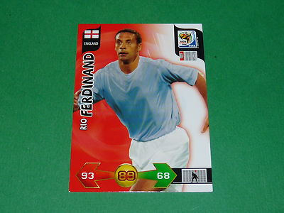 FERDINAND ENGLAND PANINI FOOTBALL FIFA WORLD CUP 2010 CARD ADRENALYN XL ...