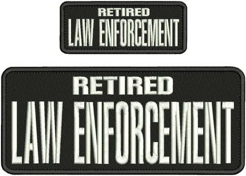Retired Law Enforcement embroidery patch 4X10 and 2x5 hook on back ...