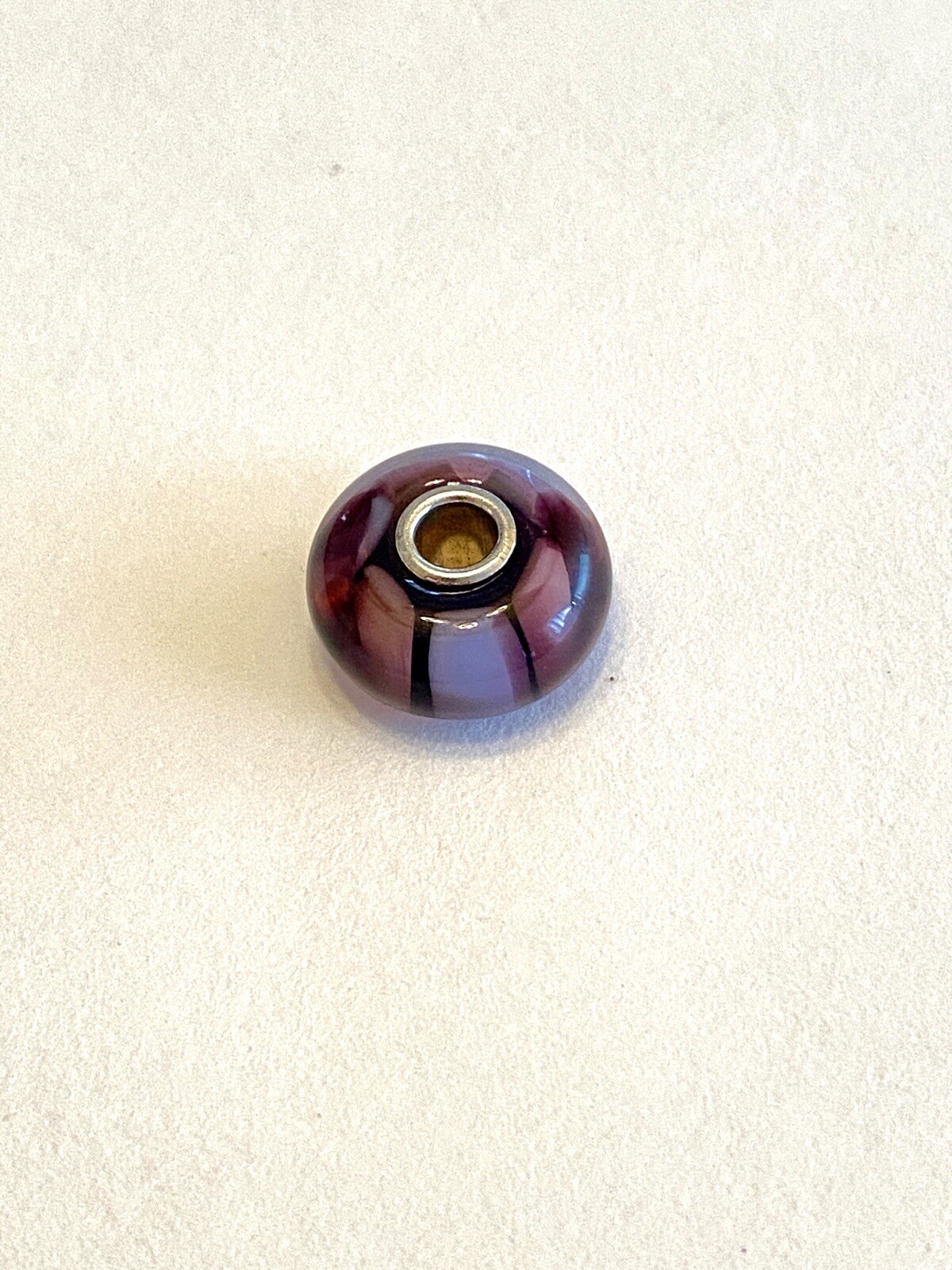 RARE Authentic Trollbeads Sterling Purple Glass Bracelet Bead Charm | eBay