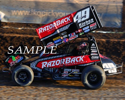 BRAD SWEET #49 RAZOR-BACK TOOLS WoO SPRINT CAR ON TRACK 8X10 GLOSSY ...