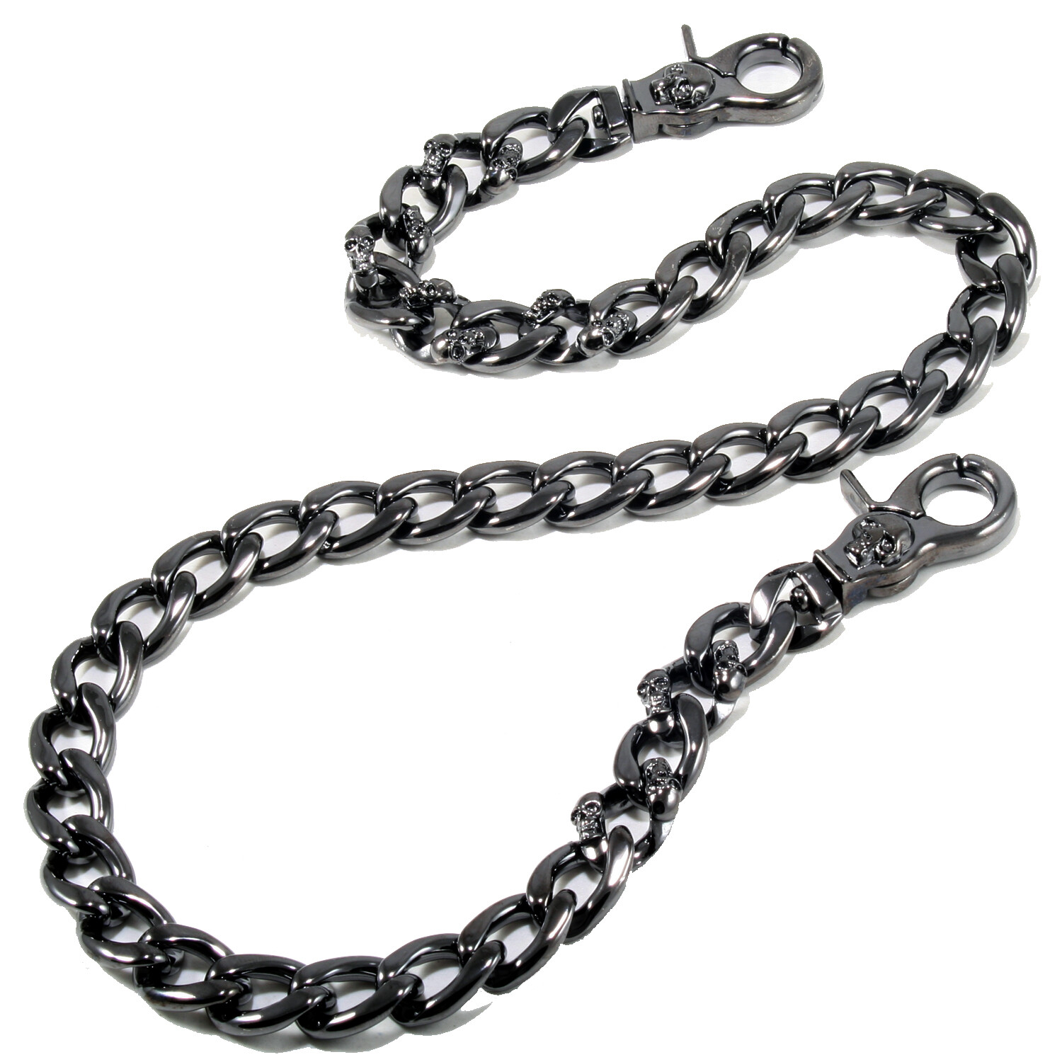 DK Strong Skull Spike Trucker Biker Key Jean Wallet Chain (27.5") Black ...