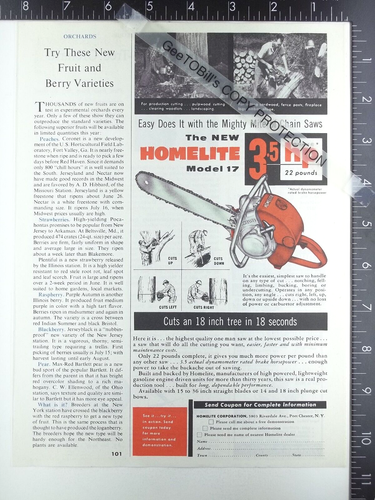 2) 1954 ADVERTISING for Kohler Engines & Homelite Model 17 chainsaw | eBay