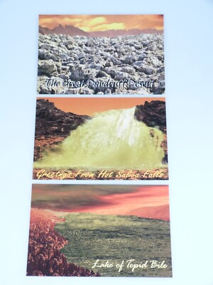 2011 Chuck Palahniuk / DAMNED Book Tour SET OF 3 promotional postcards ...