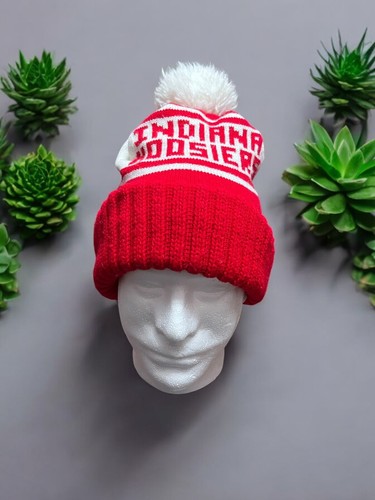 1980s IU Indiana Hoosiers Vintage Pom Knit Beanie Winter Hat Warm ...