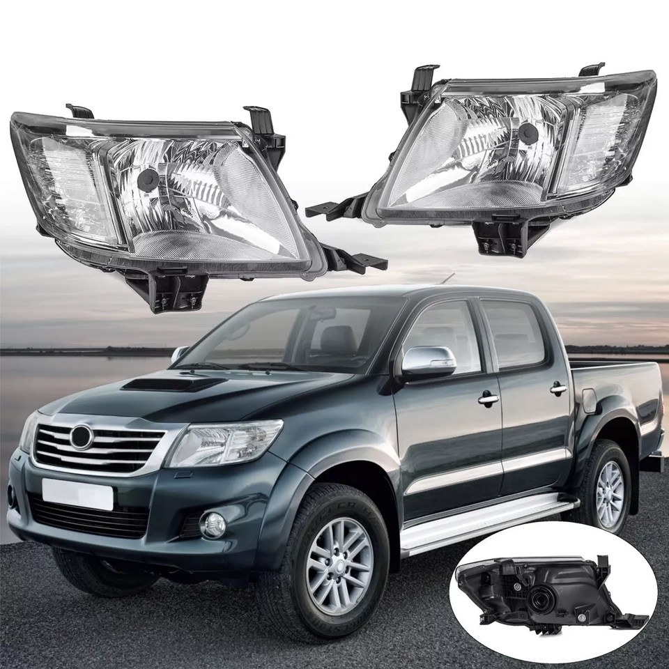 Pair LH&RH Left+Right Headlight Head Lamp For Toyota Hilux Ute 2011 ...