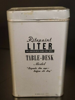 Vintage Roman Classic RITEPOINT Liter Lighter Table Desk TIN CAN ONLY ...