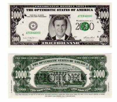 2000 George Bush Presidential Campaign Novelty Dollar Bills | eBay