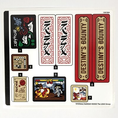 LEGO STICKER SHEET 71797 Ninjago Destiny's Bounty Race Against Time ...