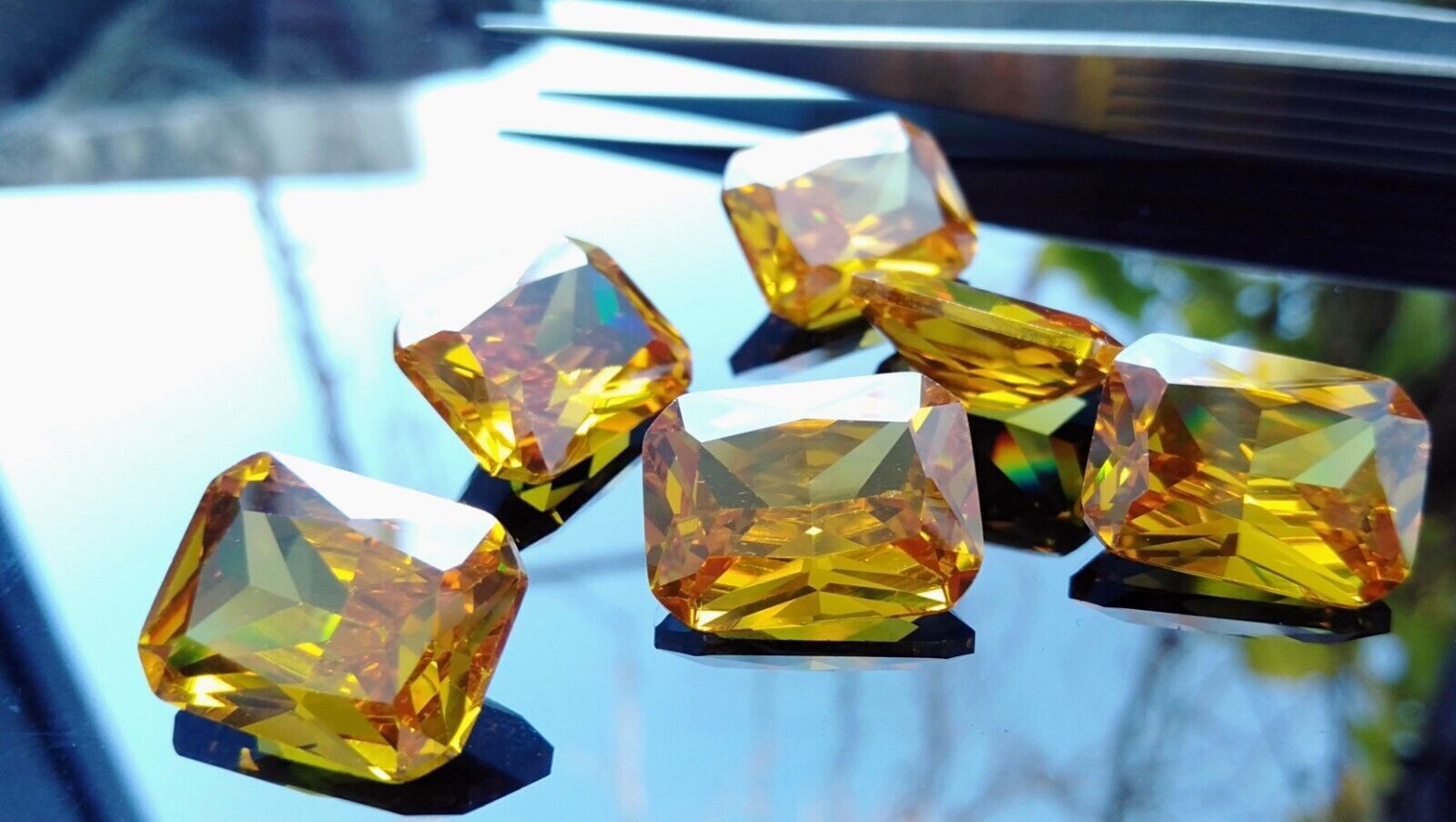 Cubic Zirconia 3A quality Octagon Shape Yellow Color Loose Stones 3x5 ...