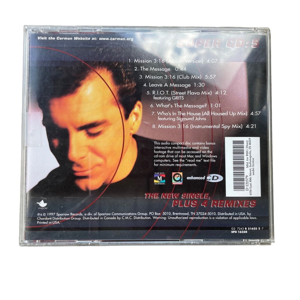Carman Mission 3 16 Christian Audio Music CD 1997 u 8 Tracks | eBay