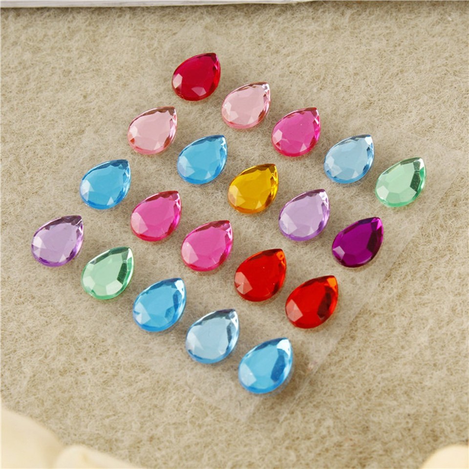 7 Sheets Colorful Rhinestones Sticky Adhesive Sticker Craft Crystal ...