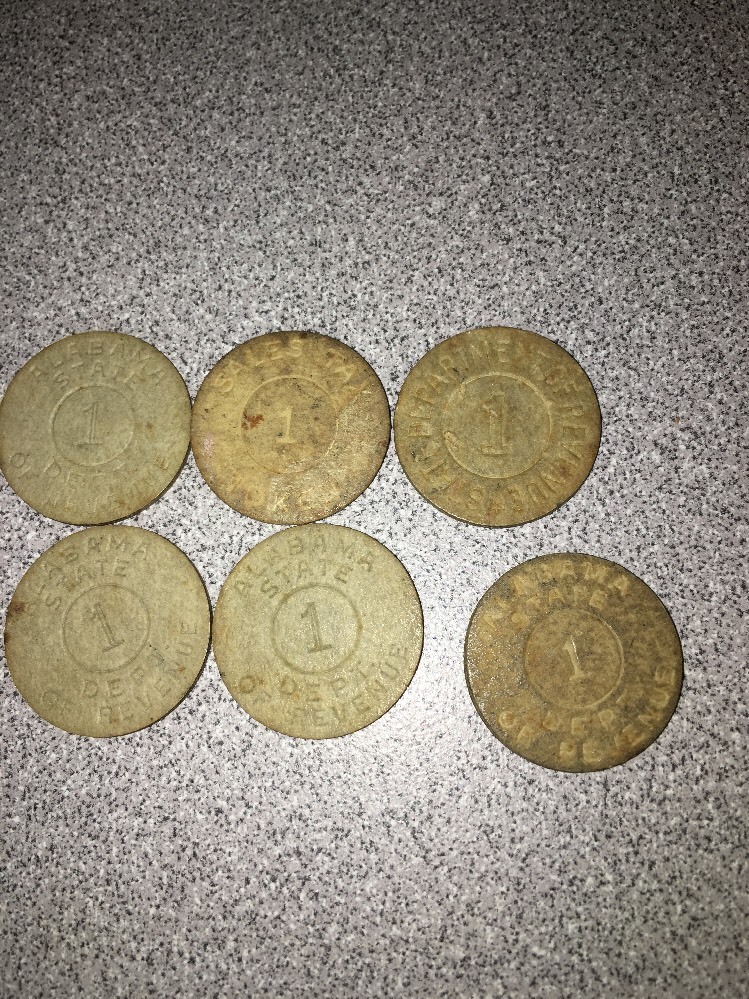Six (6) Lot Of Alabama State Dept of Revenue, Sales Tax "1" Tokens | eBay