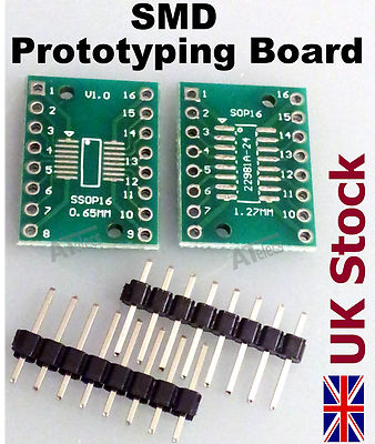 SOP16 / SOIC16 / SSOP16 / TSSOP16 to DIP Adapter Prototyping Board SMD ...