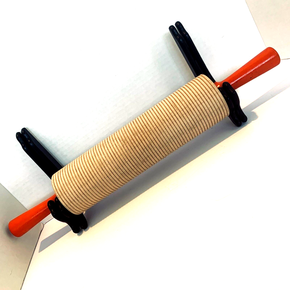 Grooved Cross Cut Maple Rolling Pin Barrel 10" Handle to H 17.5 ...