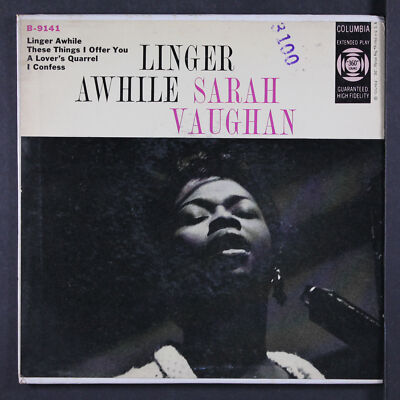 SARAH VAUGHAN: linger awhile COLUMBIA 7" EP 45 RPM | eBay