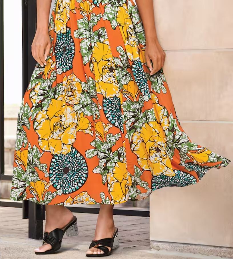 Size 22W PLUS Ashro Orange Summer Formal Church Dinner Party Fauna ...