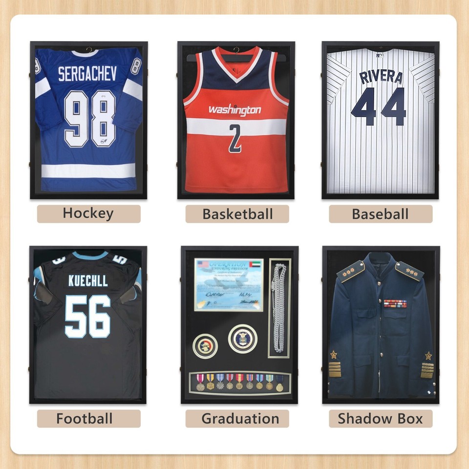 Sports Jersey Frame Box Display Case Rack Frame Locable Baseball ...