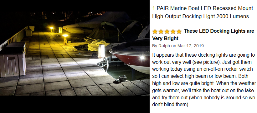1 PAIR Marine Boat LED Recessed Mount High Output Docking Light 2000 Lumens Each | eBay