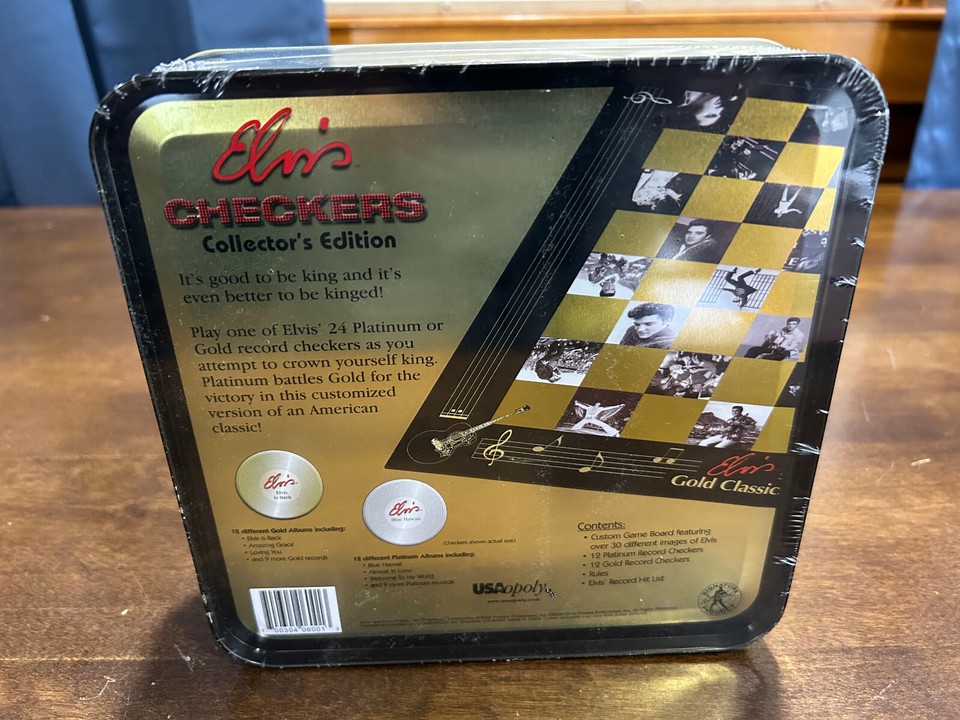 ELVIS CHECKERS - COLLECTOR'S EDITION GAME IN TIN CASE USAOPOLY NEW ...