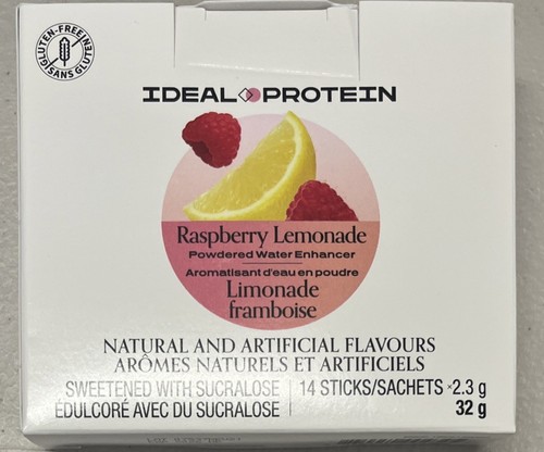 Ideal Protein Raspberry Lemonade Powdered Water Enhancer 14 packets BB ...