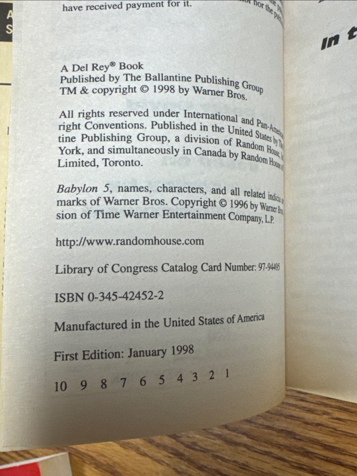 Babylon 5 Book Lot: A-Z Guide, #9, In The Beginning, Thirdspace, A Call ...