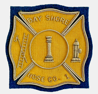 Antique Embroidered Fire Department Lieutenant Bay Shore Hose Co ...