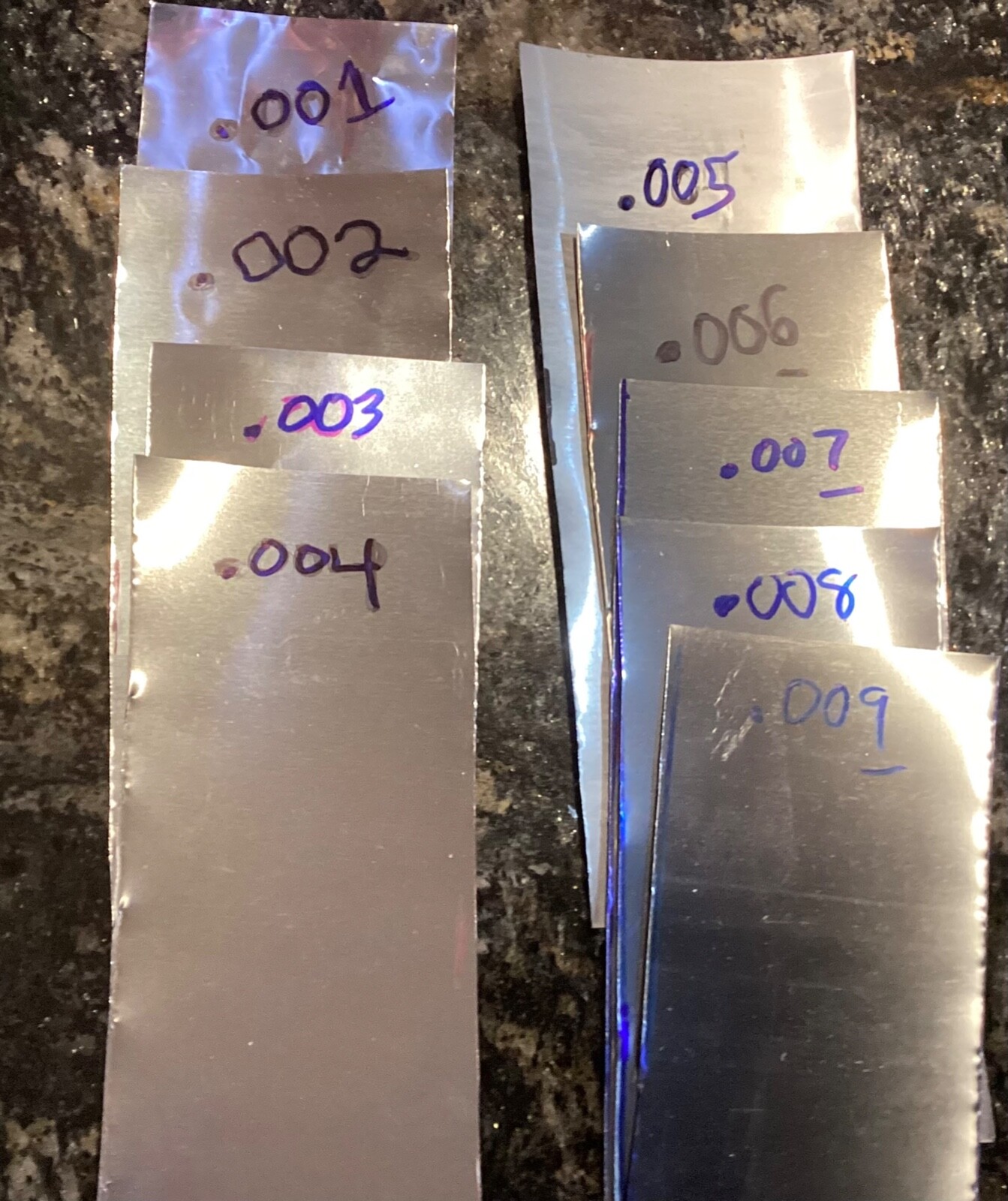 SHIM STOCK ASSORTMENT (9 SIZES .001 - .009) PRECISION BRAND STEEL | eBay