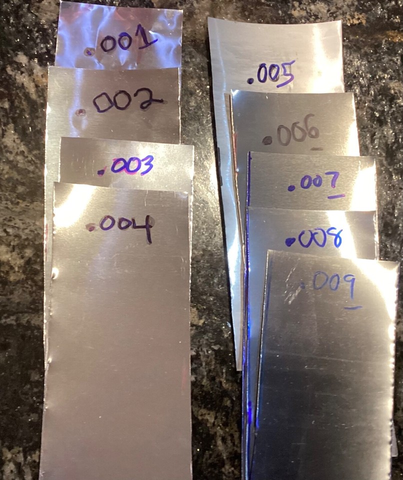 SHIM STOCK ASSORTMENT (9 SIZES .001 - .009) PRECISION BRAND STEEL | eBay