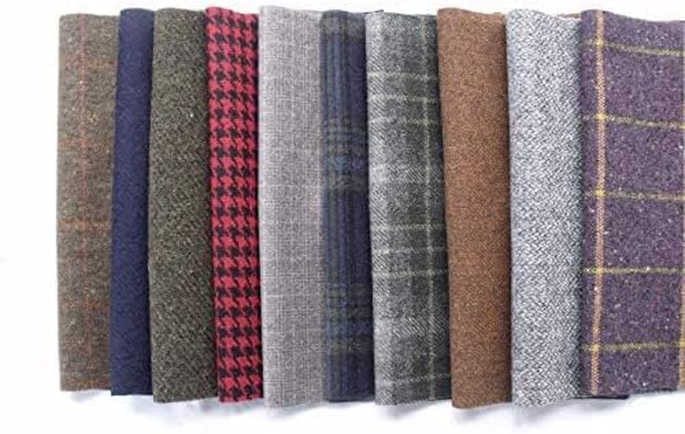 British Tweed 100% Wool Remnants Offcuts Squares Crafts 10 Pieces 9X9 ...