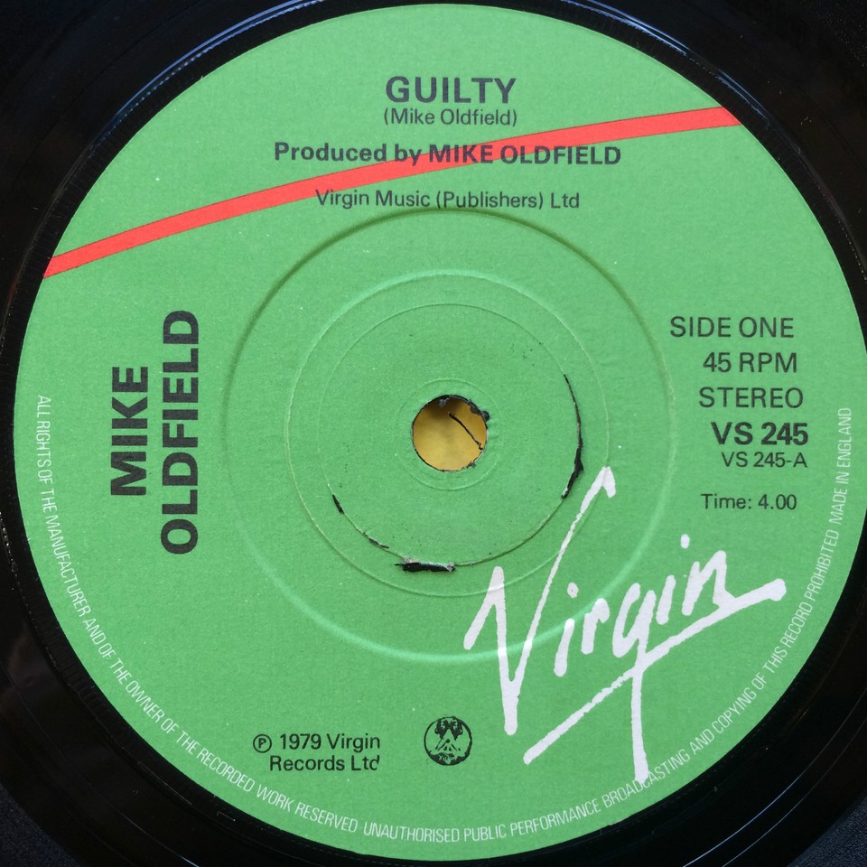 Mike Oldfield - Guilty / Excerpt From Incantations - Virgin VS-245 Ex ...