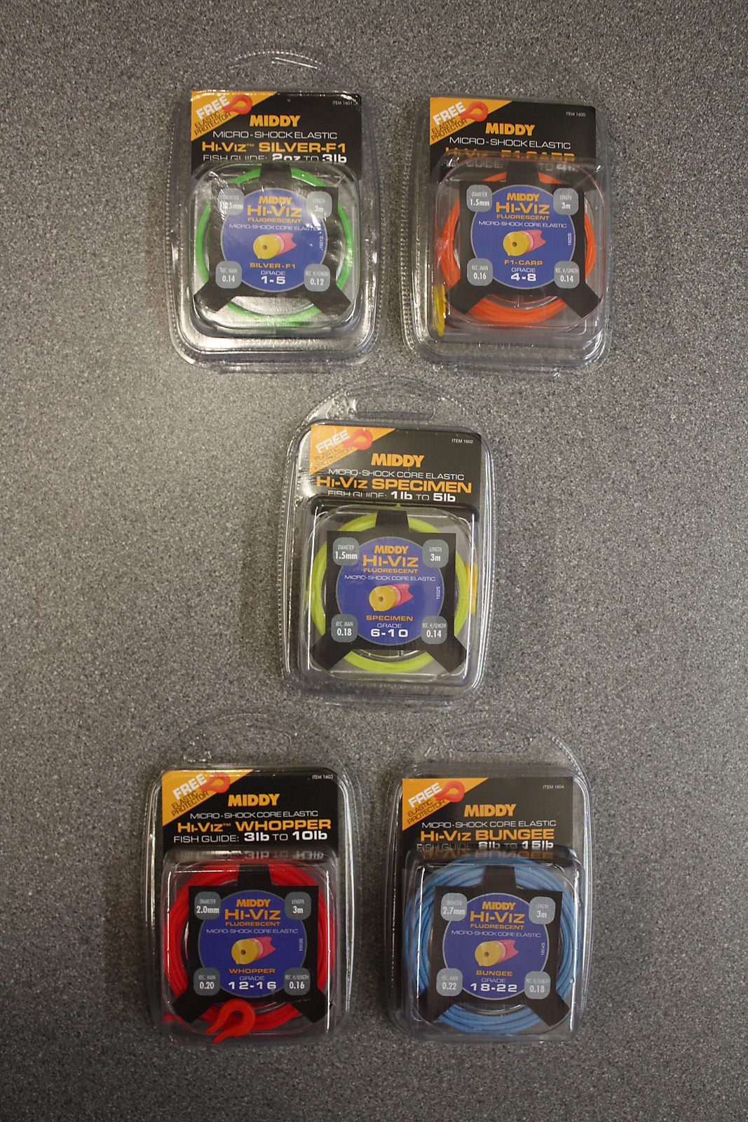 MIDDY HI-VIZ MICRO-SHOCK CORE HOLLOW FISHING POLE ELASTIC 3M VARIOUS ...