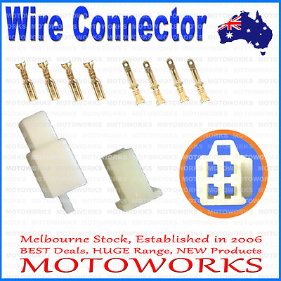 4 Pin Male Female Wire Connector Plug Socket PIT PRO QUAD DIRT BIKE ATV ...