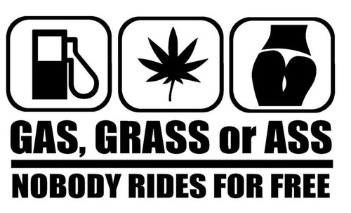 Gas Grass or Ass Sticker 20 x 10,5 cm GRAND autocollant voiture ...