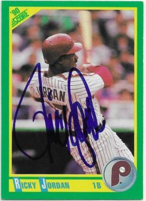 RICKY JORDAN Autographed Signed 1990 Score card Philadelphia Phillies ...