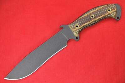 Busse Combat Mr MoJo .24" Flat Ground Black Coated with Snakeskin Ergo ...