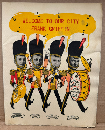 VTG 19th National Hotel Show Nov. 12-16, 1934 Invitation Welcomes Frank ...