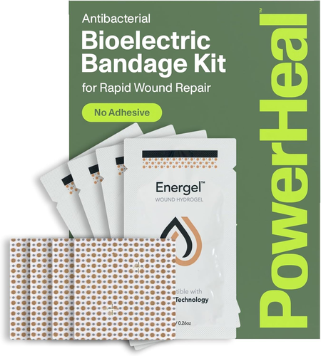 PowerHeal Bioelectric Bandage Kit for Wound Care & 2.0"x2.0" (Pack of 4 ...