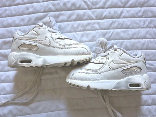 Nike Shoes Toddler 7C Air Max 90 "Triple White" Walking Sneakers CD6868 ...