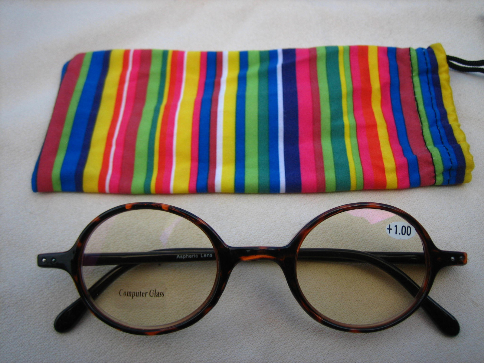 ROUND tinted COMPUTER READING GLASSES W/ CASE Any Strength 0.00-3.50 ...