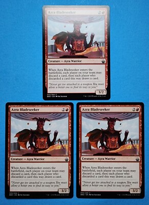 3x Azra Bladeseeker Battlebond 2018 Mtg Magic Card Mountain Creature ...